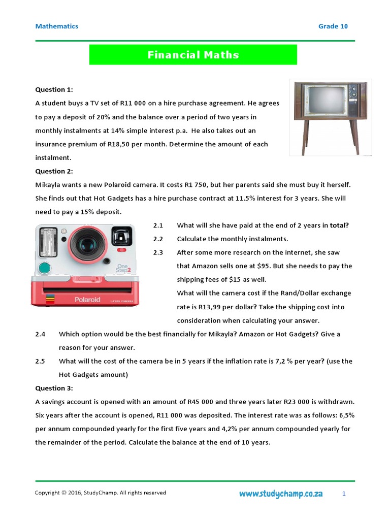 Financial Mathematics: Calculating Interest, Exchange Rates, and ...