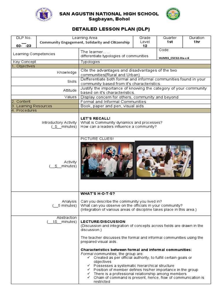 Understanding Community Dynamics: Differentiating Between Formal and ...