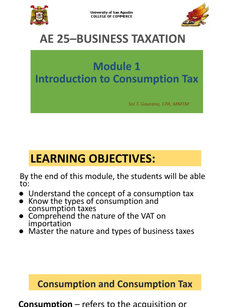 Introduction To Consumption Tax PDF | PDF | Taxes | Value Added Tax