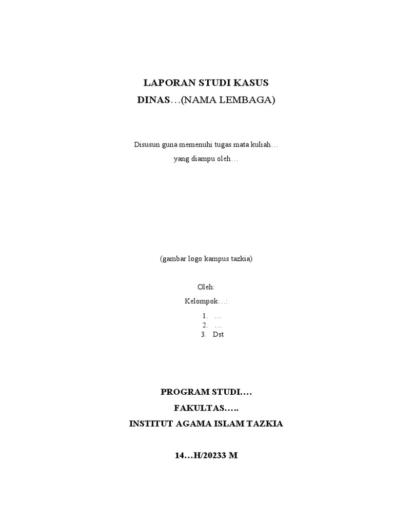 Format Laporan Studi Kasus | PDF