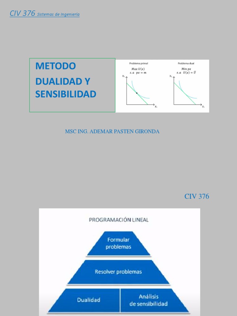 Dualidad y Sensibilidad PDF | PDF | Programación lineal | Optimización Matemática