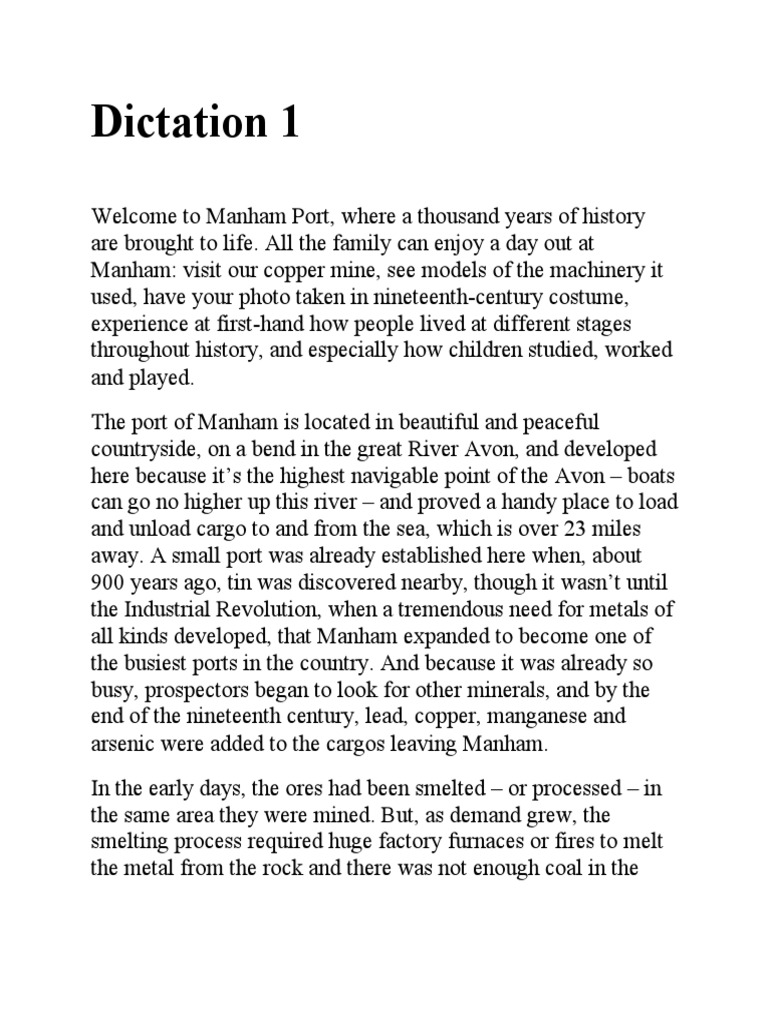 Dictation 1-Text | PDF