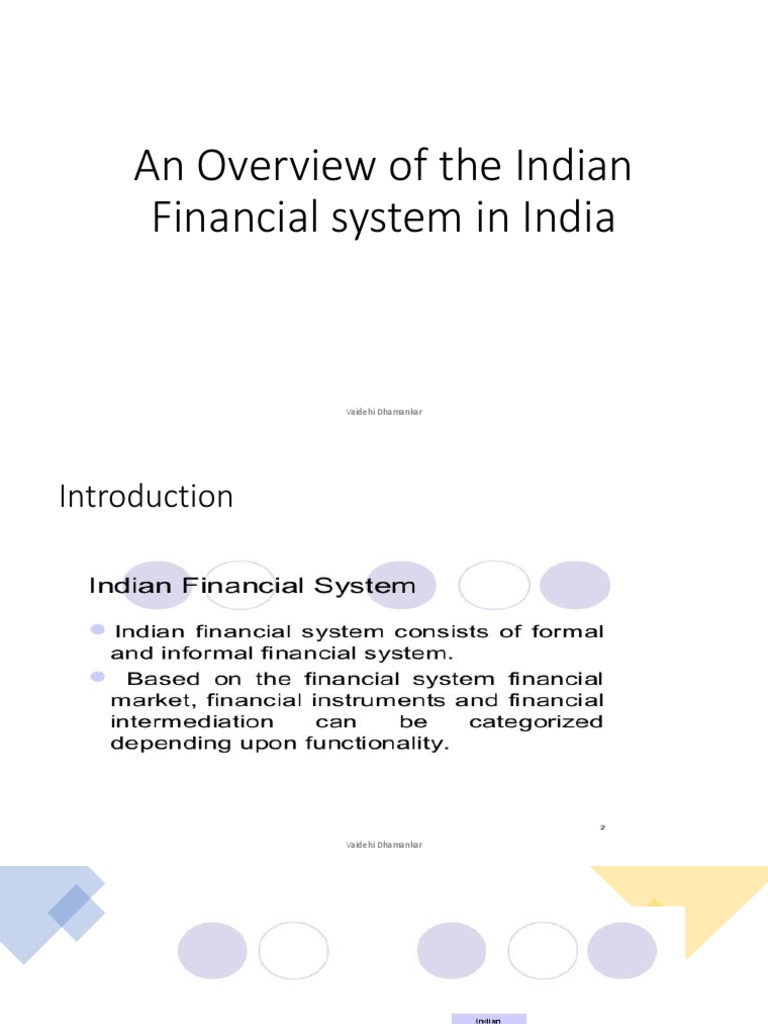 An Overview of The Indian Financial System - SYBA | PDF