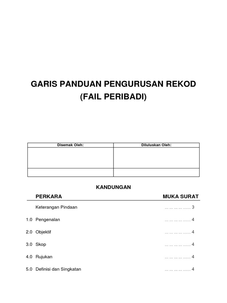 Garis Panduan - Pengurusan Rekod | PDF | Pengelolaan Keuangan & Uang