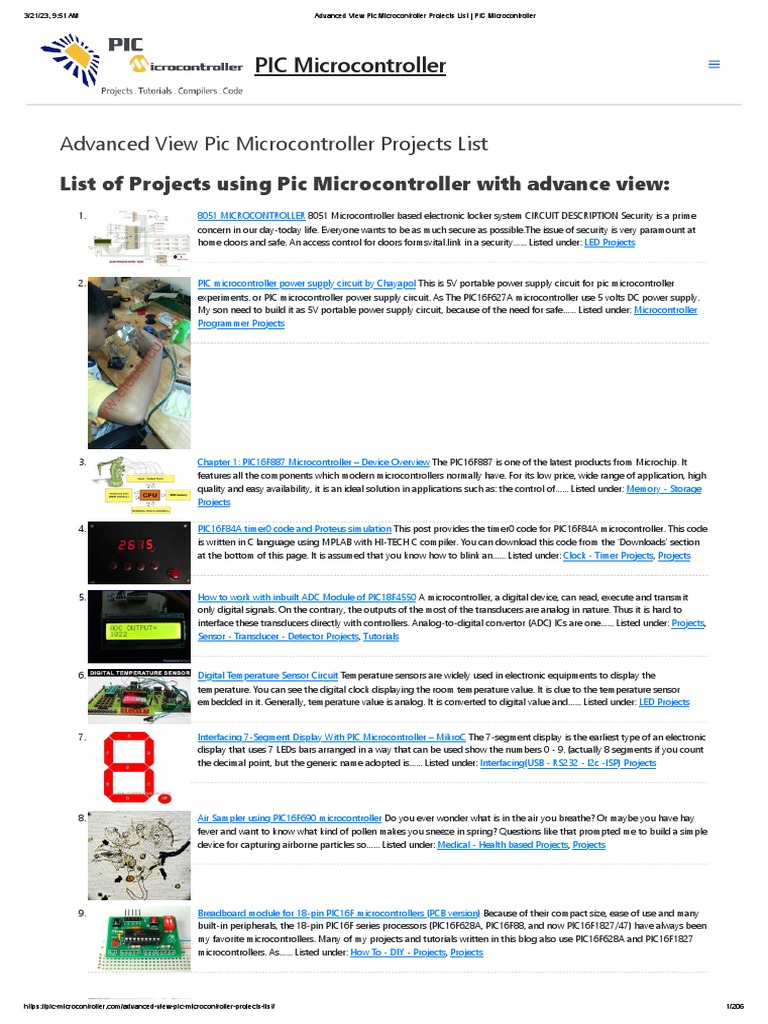 Advanced View Pic Microcontroller Projects List - PIC Microcontroller ...