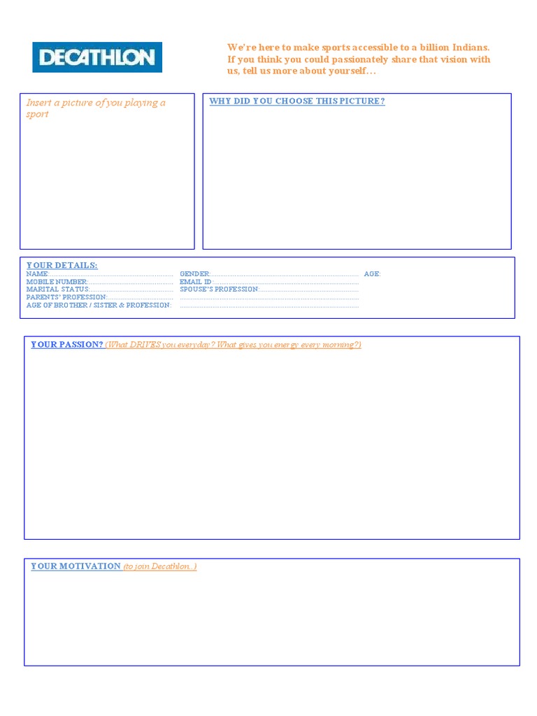 Decathlon Interview Sheet New | PDF