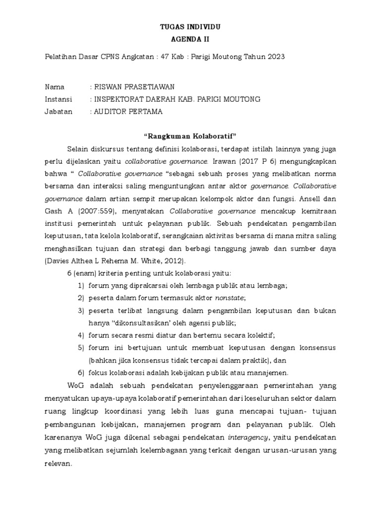 Tugas Individu Rangkuman Modul Kolaboratif | PDF