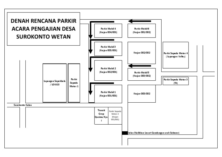 Denah Parkir Pengajian 2023 | PDF
