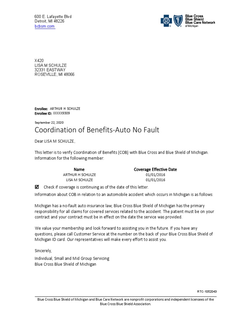 Auto Coverage No-Fault - RTC-1052043 PDF | PDF