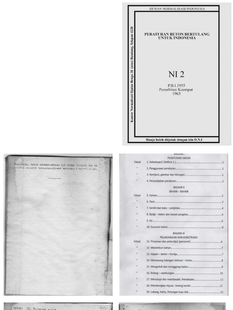 Buku PBI 55 (Peraturan Beton Indonesia 1955) Edisi 5 - 1965 | PDF