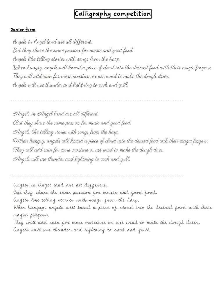 The Calligraphy Competition - Template | PDF