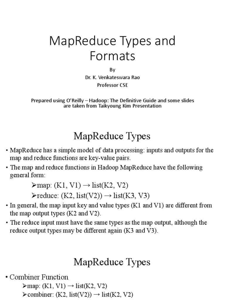 Mapreduce Types and Formats | Download Free PDF | Map Reduce | Apache Hadoop