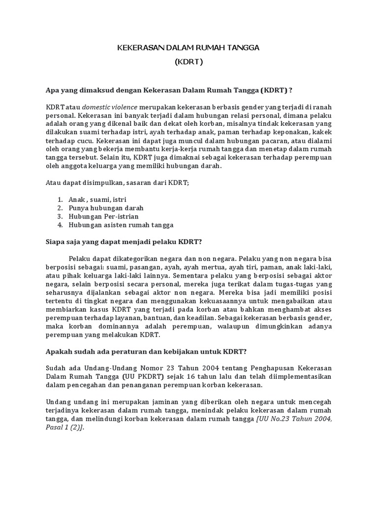 Kekerasan Dalam Rumah Tangga | PDF