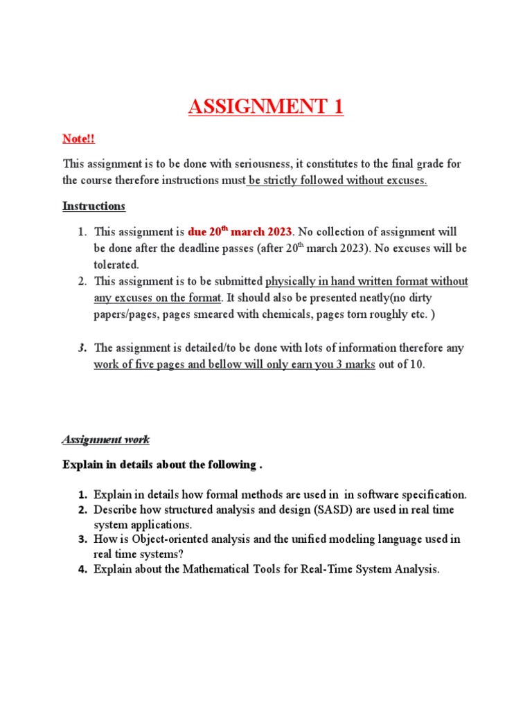 Rts ASSIGNMENT 1 | PDF