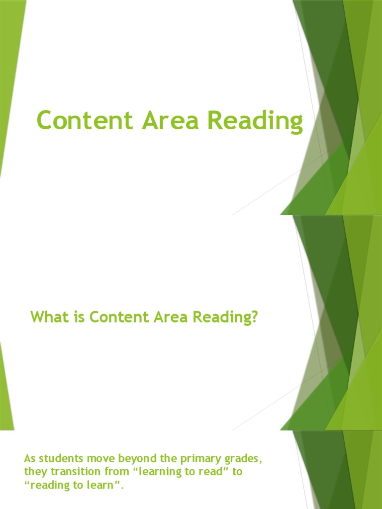 Content Area Reading | PDF | Reading Comprehension | Pedagogy Content Area Reading | PDF | Reading Comprehension | Pedagogy