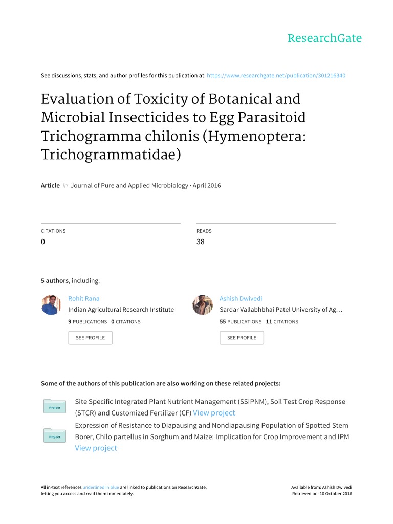 Evaluation of Toxicity of Botanical and Microbial Insecticides To Egg ... Evaluation of Toxicity of Botanical and Microbial Insecticides To Egg ...