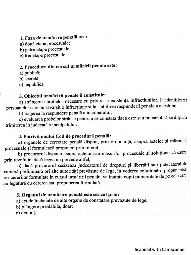 Grile Procedura Penala | PDF