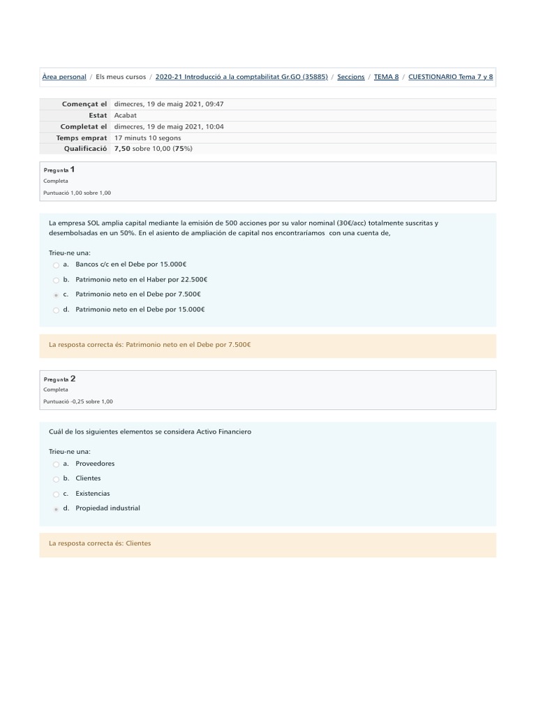 CUESTIONARIO Tema 7 y 8 - Attempt Review | Descargar gratis PDF ...
