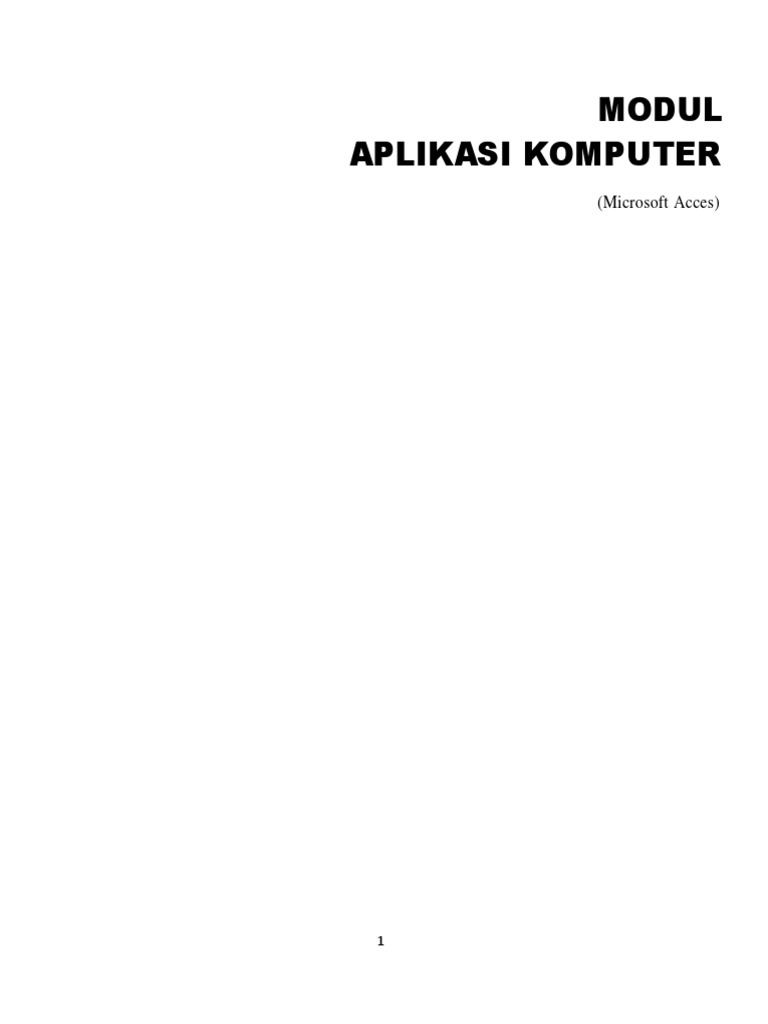 MODUL MC Access 2013 PDF | PDF