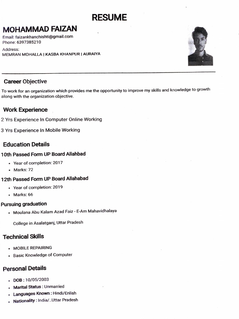 Resume: Mohammad Faizan | PDF