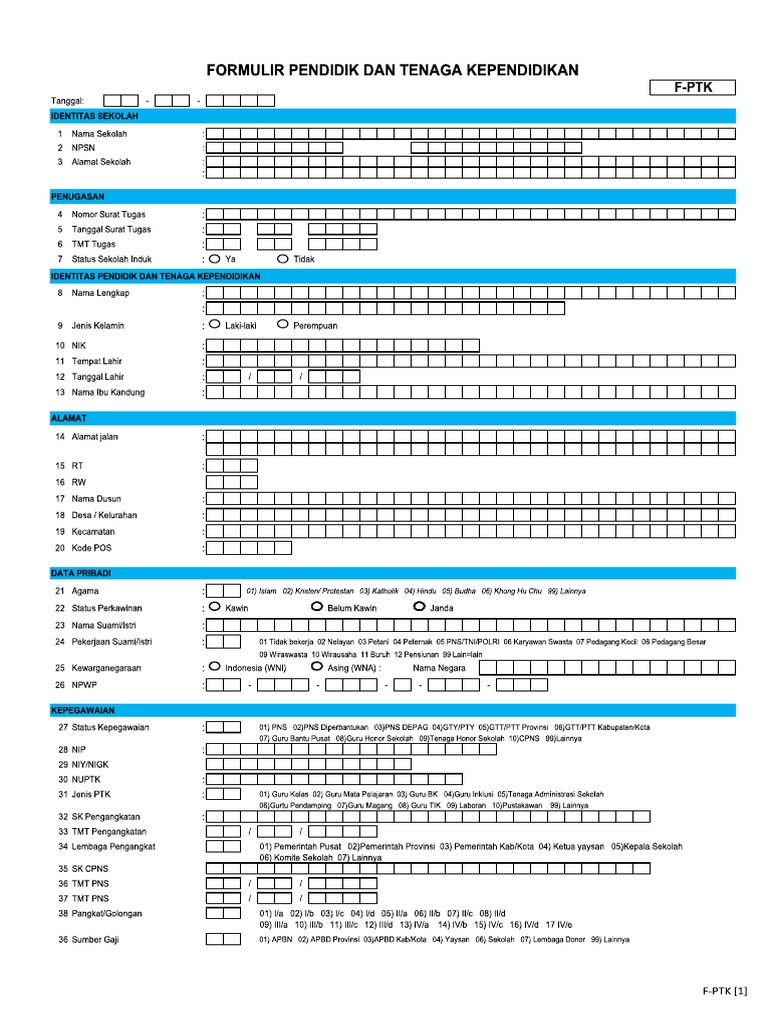 Form - PTK 2015 PDF | PDF