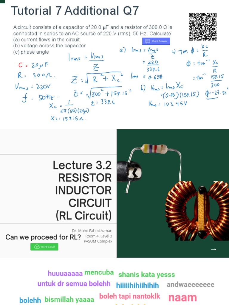 Lecture 3.2 RL CIRCUIT Jotted | PDF | Electrical Impedance | Electrical Network