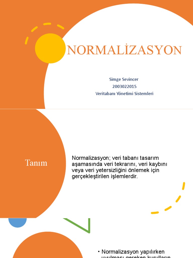 Normalizasyon-Simge Sevincer | PDF