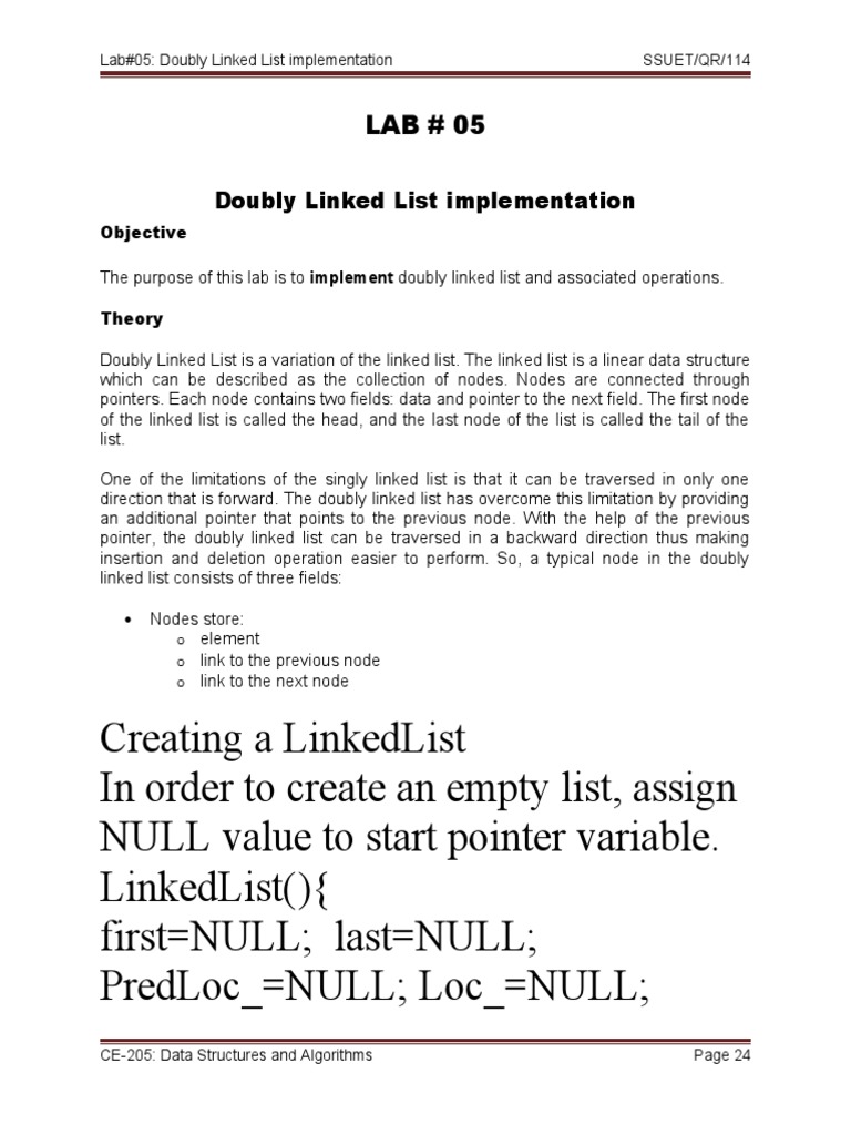 Lab#05 Doubly Linked List | PDF | Information Technology Management | Software Engineering