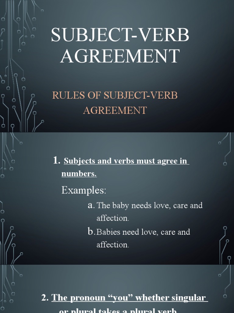Subject-Verb Agreement | PDF | Grammatical Number | Verb