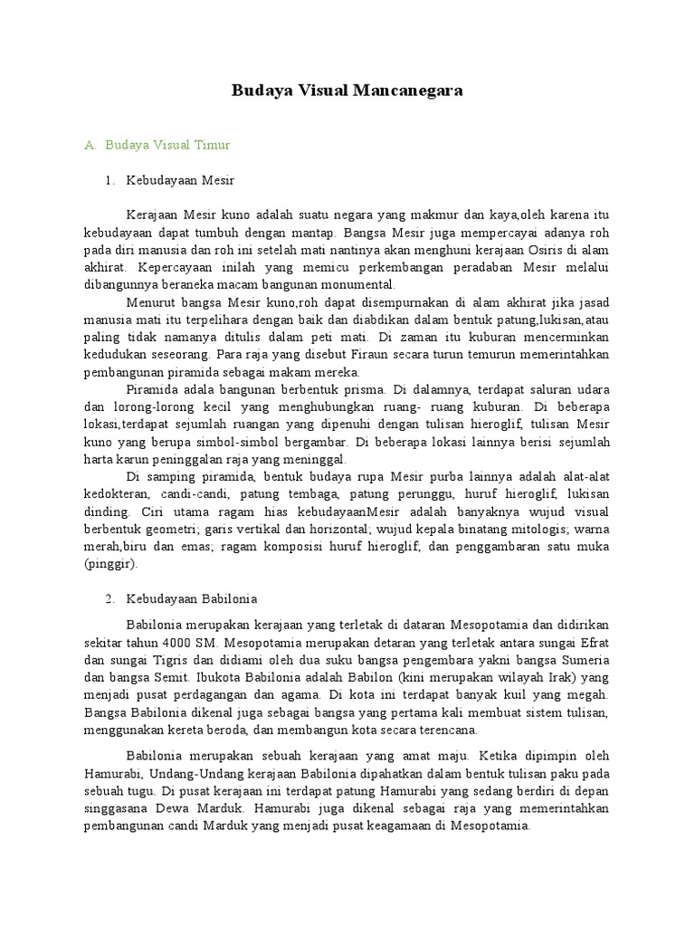 Budaya Visual Peradaban Timur dan Barat | PDF