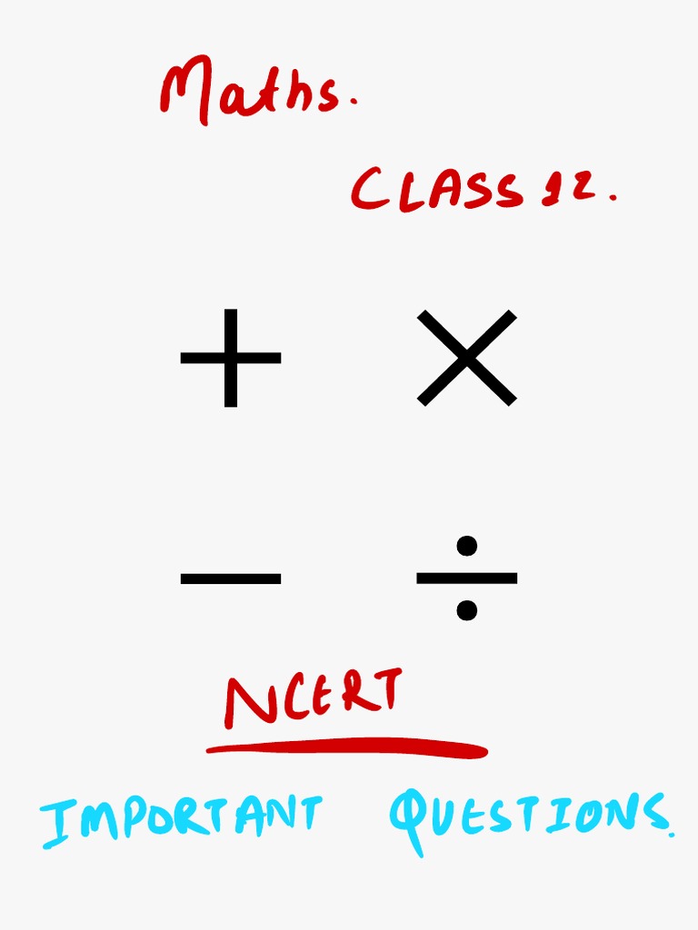 Mathsncert Class 12 Imp PDF | PDF | Mathematical Analysis ...