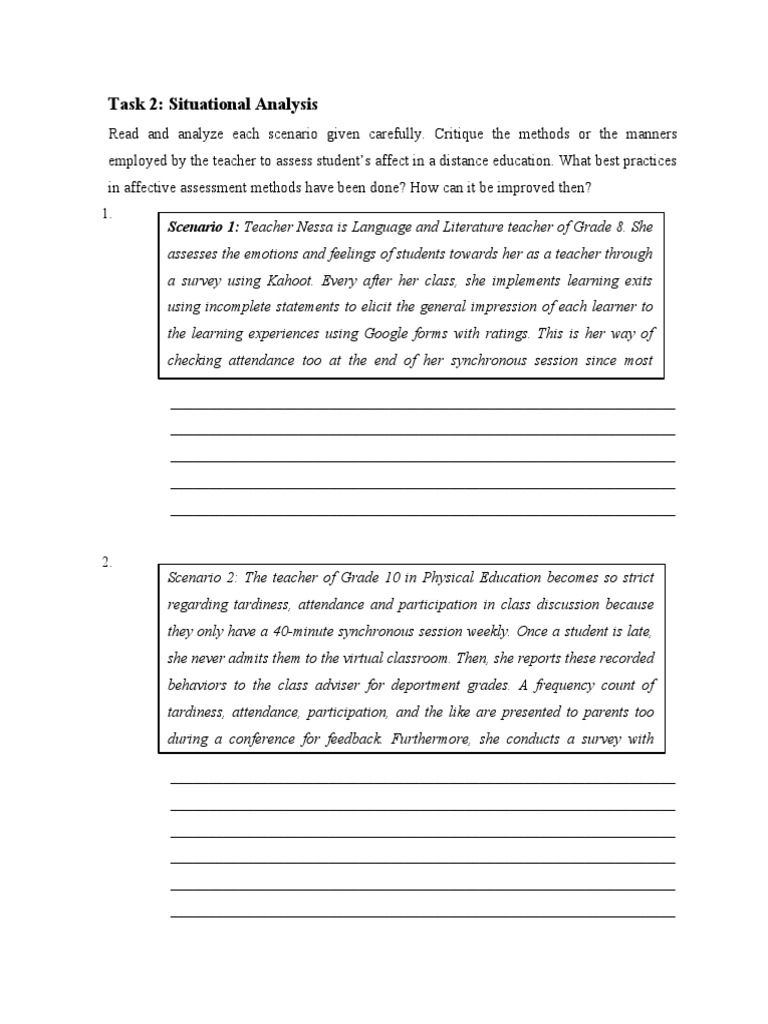 Task 2 - Situational Analysis | PDF