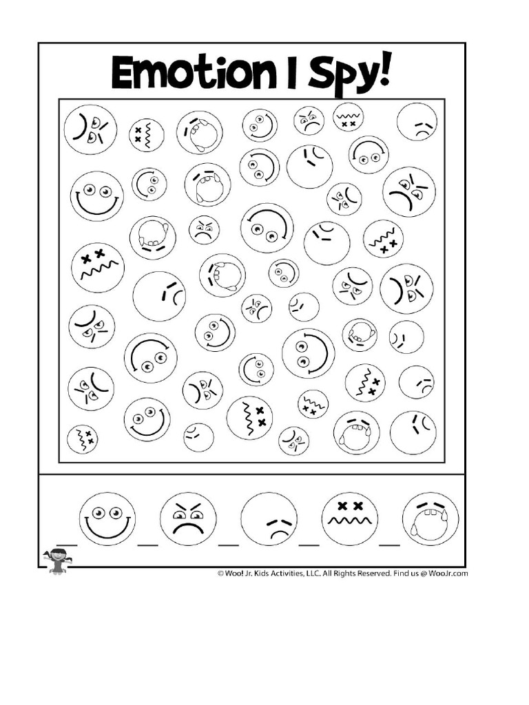 Identifying Different Emotions Printable For Kids - Woo! Jr. Kids ...