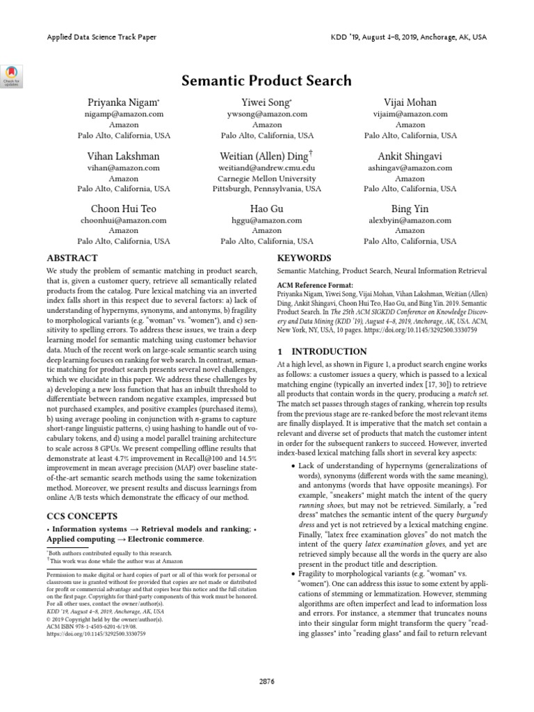 #6. Semantic Product Search PDF | PDF | Information Retrieval ...