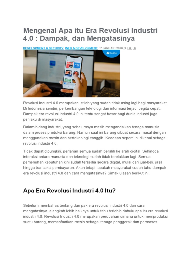 Mengenal Apa Itu Era Revolusi Industri 4 | PDF | Komputer