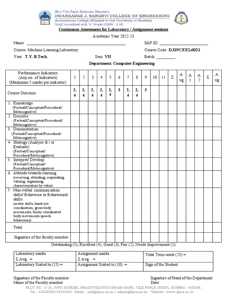 Machine Learning Lab Continuous Assessment | PDF | Metacognition ...