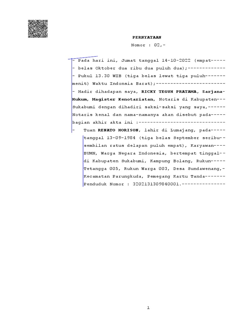 Pernyataan (Salinan) | PDF