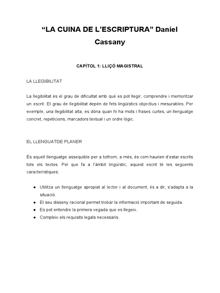 La Cuina de L'escriptura | PDF