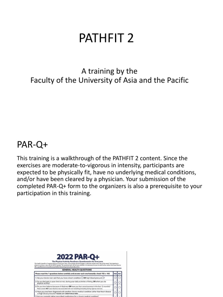 Pathfit 2 Presentation - PPTX 3 | PDF | Physical Fitness | Kettlebell