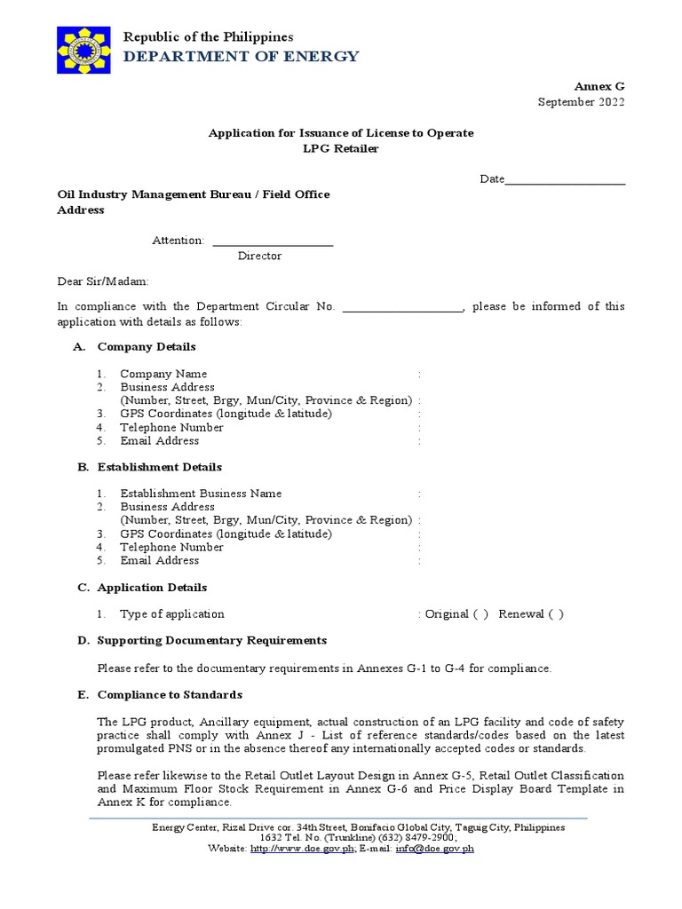 Annex G - LTO - Retailer - FNL | PDF | Service Industries