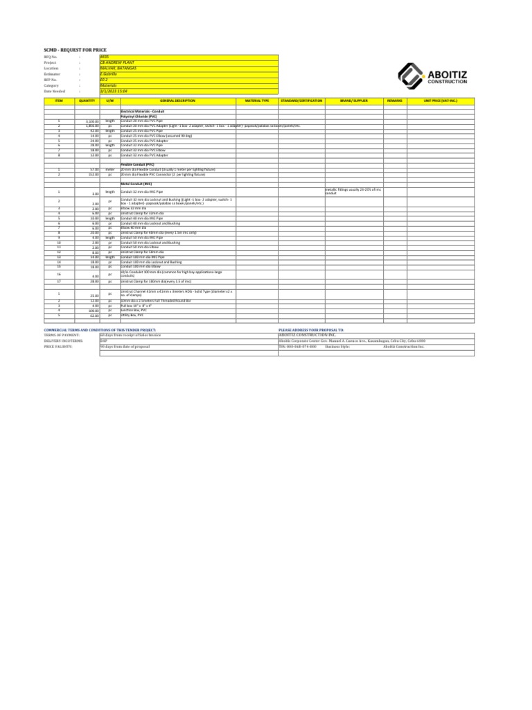 PVC to IMC Connector Pricing Request | PDF | Polyvinyl Chloride | Pipe ...