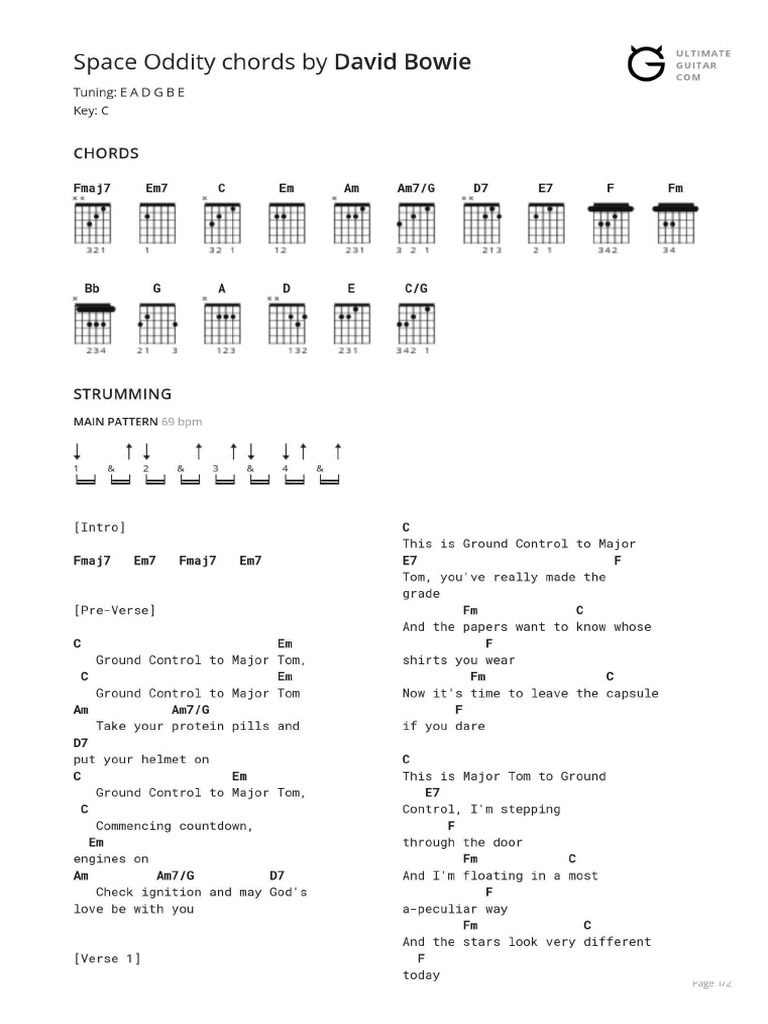 Space Oddity Chords | PDF