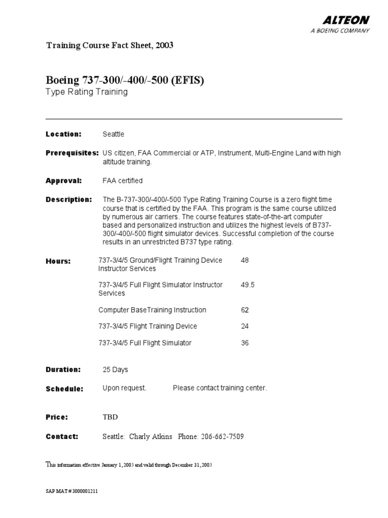 737 300 400 500 Efis Typerating | PDF