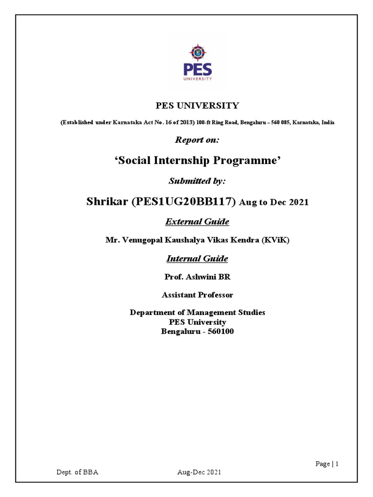 Final Report NGO Internship | PDF | Non Governmental Organization ...