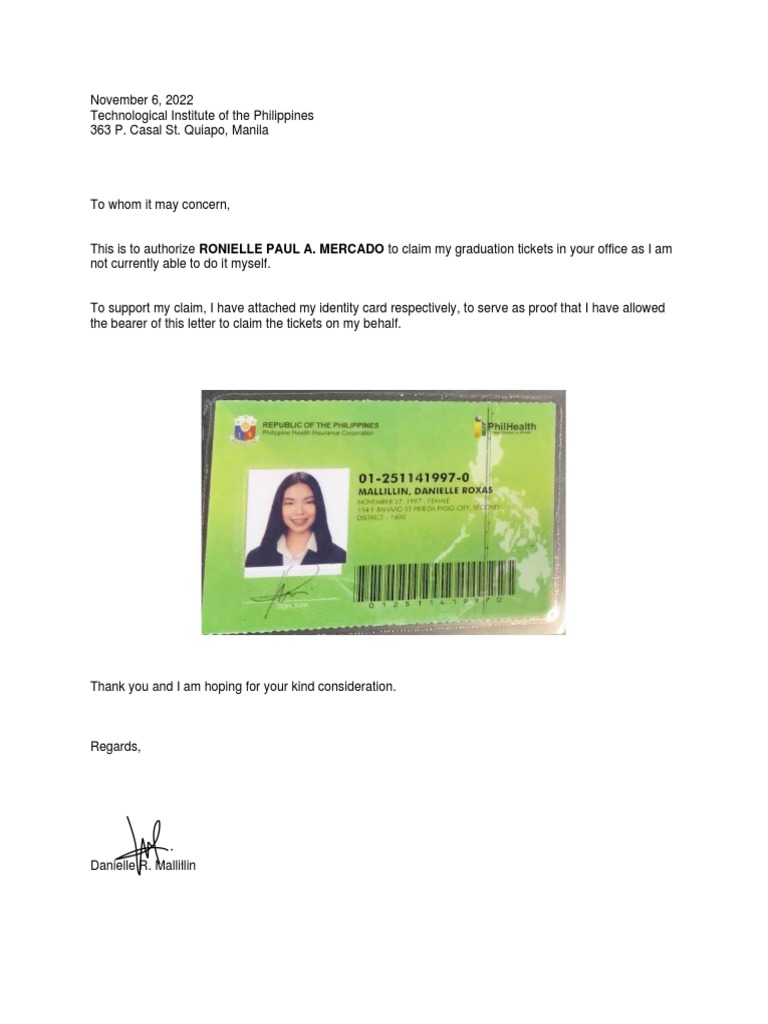 Authorization Letter for Ticket Claim | PDF | Career & Growth