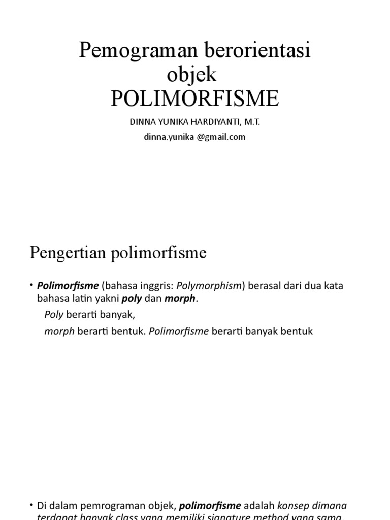 Pengertian dan Jenis Polimorfisme OOP | PDF | Komputer