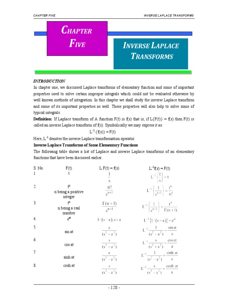 CH 5 Inverse LT | PDF | Laplace Transform | Convolution