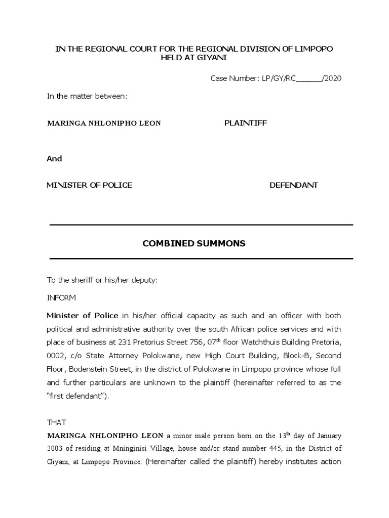 Police Minister Summons | PDF | Arrest | Judgment (Law)