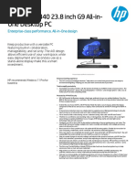 HP ProStudio 4 All-In-One G1i 23.8 Inch Desktop AI PC - Datasheet | PDF | Usb | Windows 10