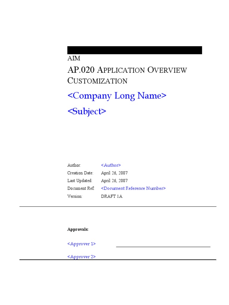 Ap-020 Application Overview Customization | PDF | Sales | Document